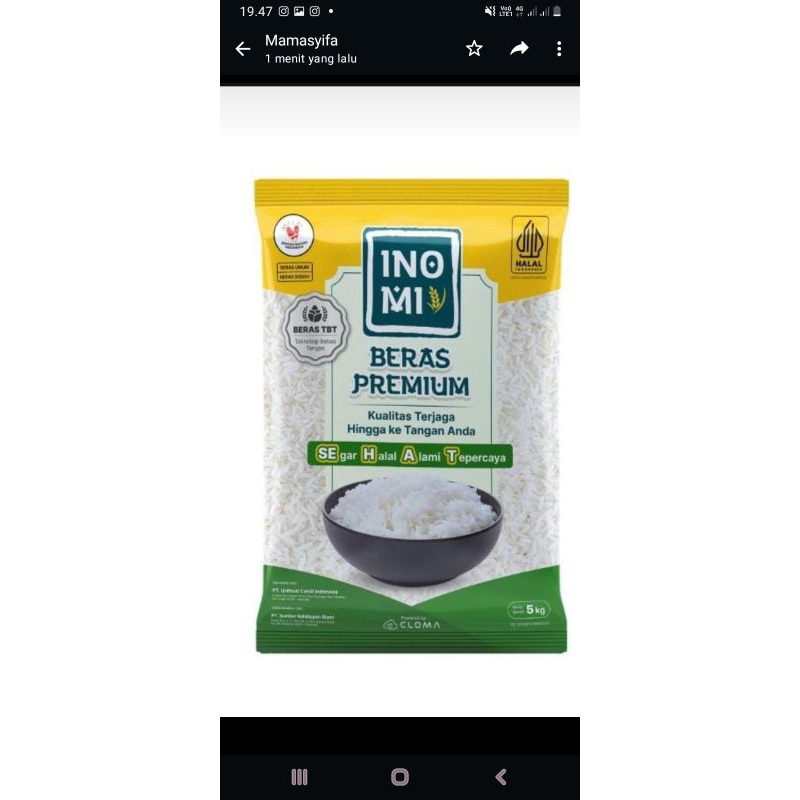 Jual Beras inomi (BERAS PREMIUM) | Shopee Indonesia