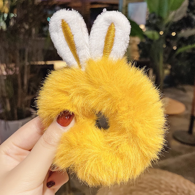 Jual IKAT RAMBUT SCRUNCHIE BULU MOTIF KELINCI KOREA KUNCIRAN RAMBUT ...