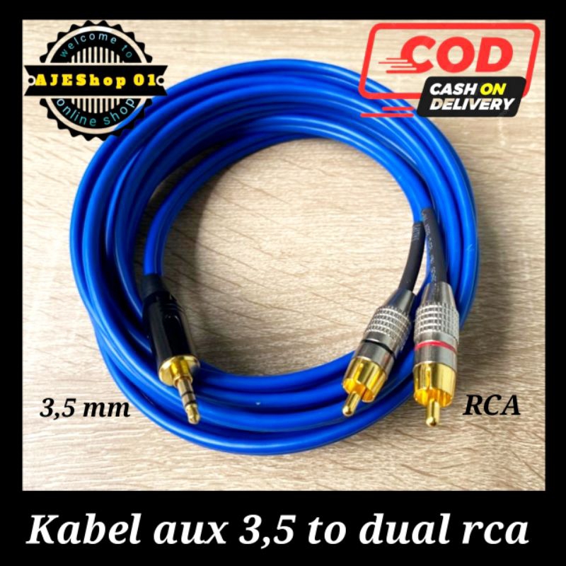 Jual Kabel jack 3,5 mm to rca kabel aux 2 ke 1 panjang 1 sampai 5 meter - AJEShop 01 | Shopee ...