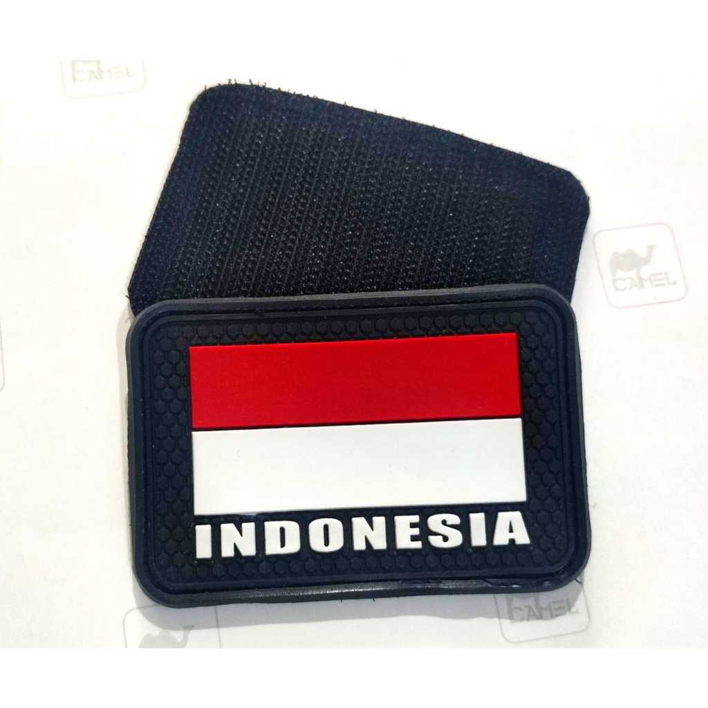 Jual Patch rubber bendera indonesia/karet perekat velcro/tempelan karet ...
