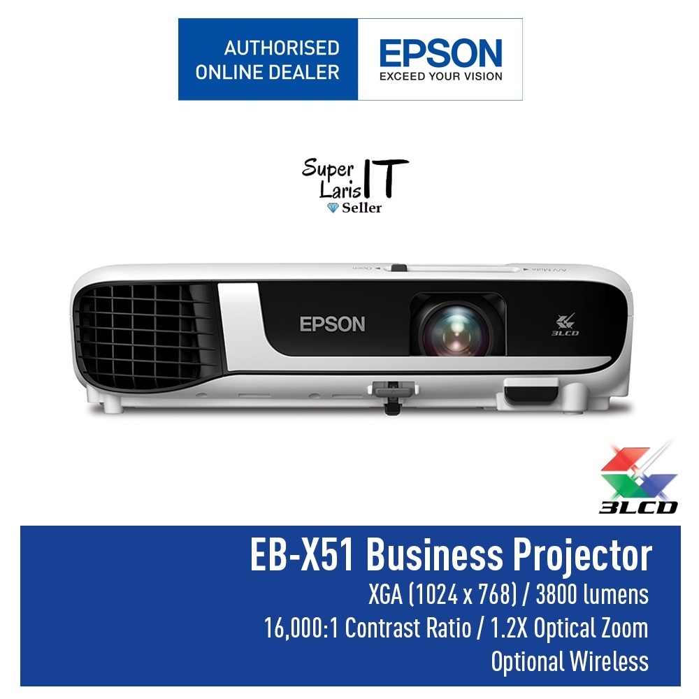 Jual Proyektor Epson EB-X51 XGA 3LCD 3800Lumens - Garansi Resmi ...