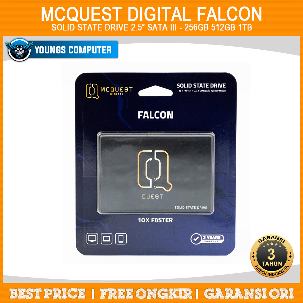 Jual SSD McQuest Digital Falcon 256GB 512GB 1TB SATA SSD - 2.5" SATA ...