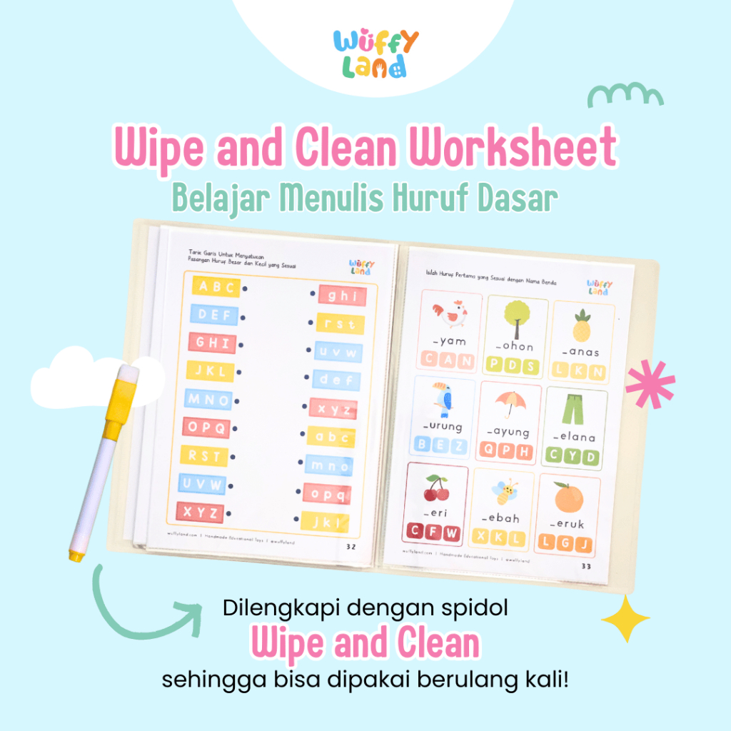 Jual Wipe and Clean Worksheet Vol 02 (Aktivitas menulis) Free Spidol ...