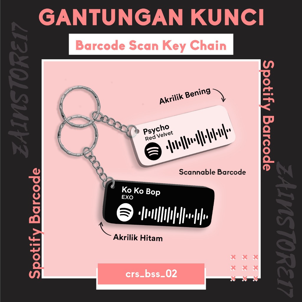 Jual GANCI AKRILIK CUSTOM DESAIN BARCODE SPOTIFY MUSIC / GANTUNGAN ...