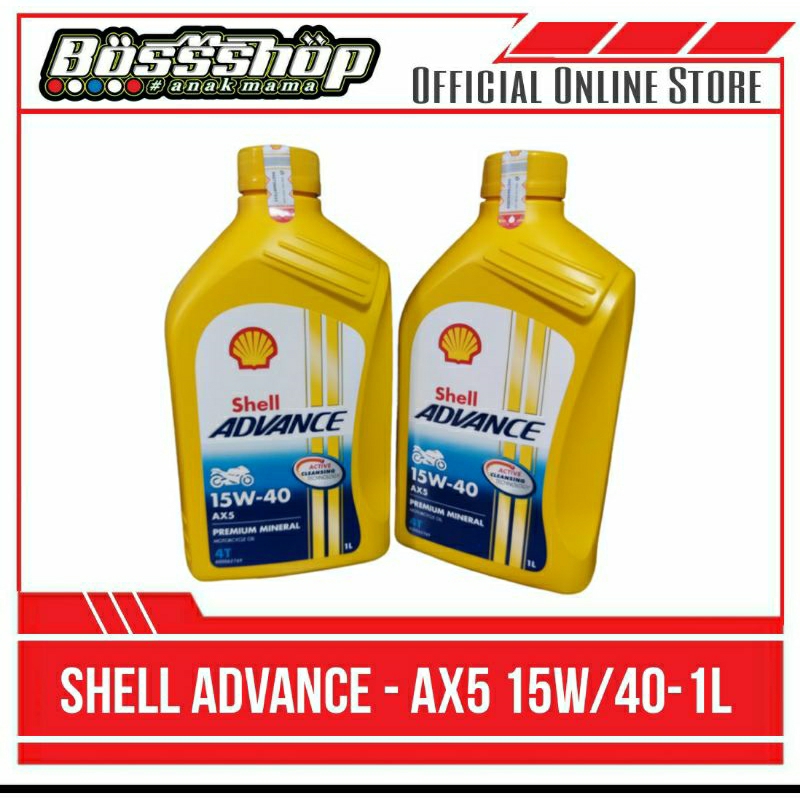 Jual SHELL ADVANCE AX5 -4T ORIGINAL SAE 15W/40 - 1Liter Oli shell AX5 ...