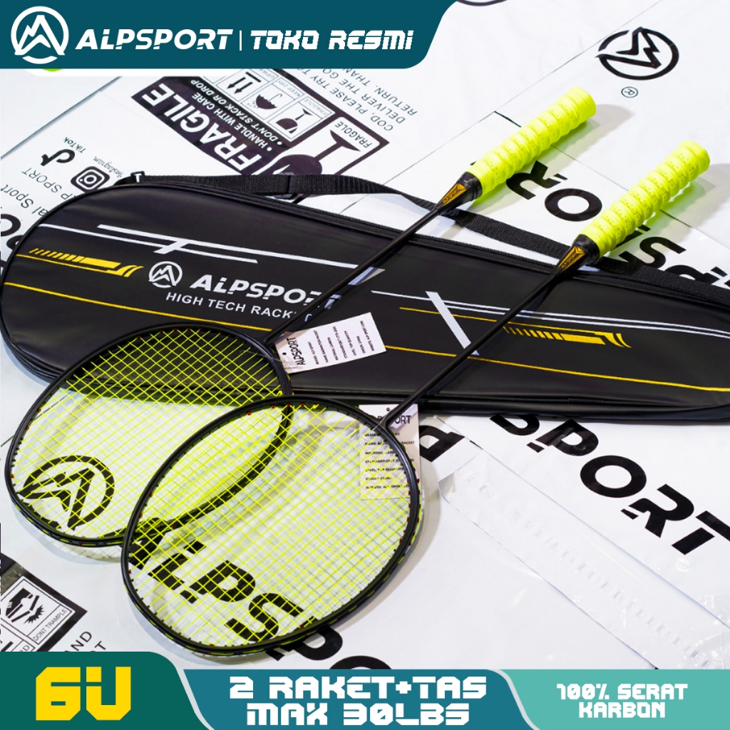Jual ALPSPORT RR【2Raket + Tas】4U G5 100% Serat Karbon Penuh Desain Asli ...