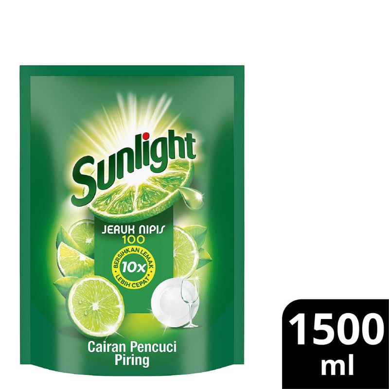 Jual Sunlight Pencuci Piring Lime Pouch 1500ML | Shopee Indonesia