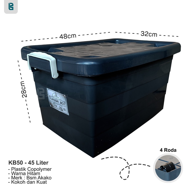 Jual BSM CONTAINER 35 LITER YELLOW DENGAN RODA KUAT DAN AWET KOTAK ...