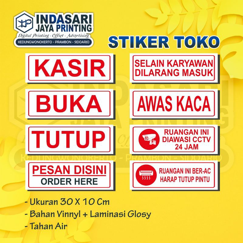 Jual STIKER TOKO - KASIR - BUKA - TUTUP - PESAN DISINI - SELAIN ...