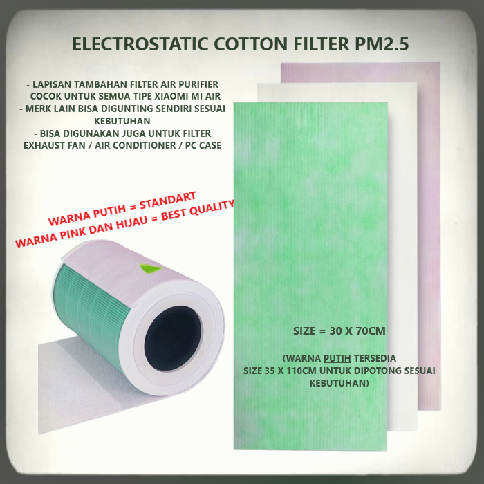 Jual Electrostatic Filter Lembaran Antidust PM 2.5 Lapisan Filter Air ...