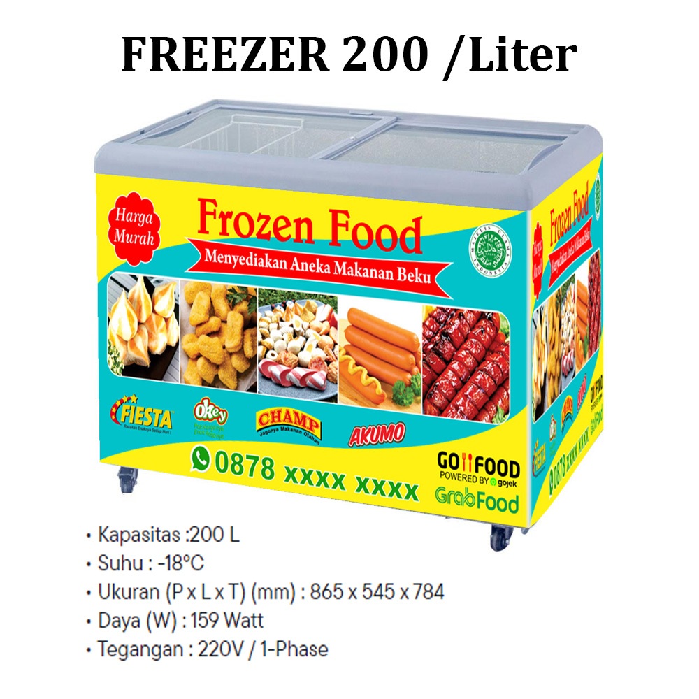 Jual Stiker frozen food freezer 200 ltr, 600lt, 1050 ltr | Shopee Indonesia
