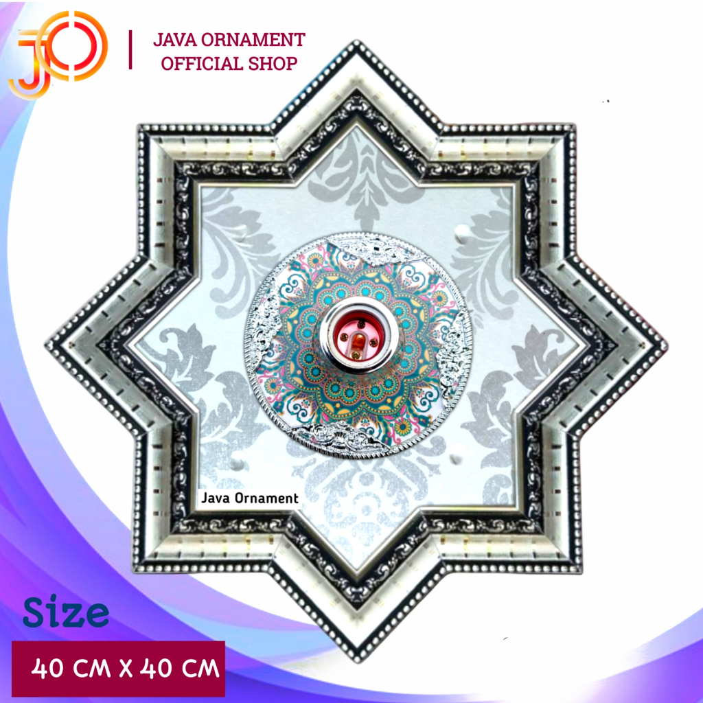 Jual Fitting Hias Ornamen Lampu Plafon PVC gypsum 40cmx40cm Artistik ...