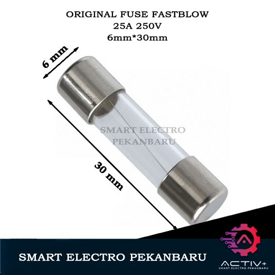 Jual FUSE 25A 250V 6X30mm BESAR SEKRING SKRING 25 A FUSE KACA 25 AMPERE ...