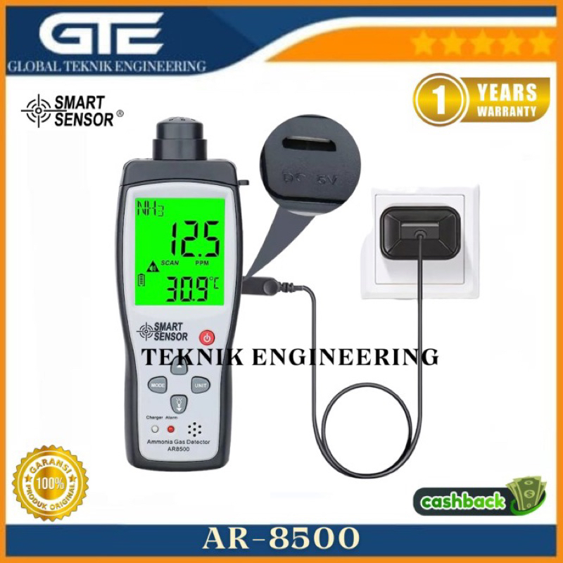 Jual Ammonia Gas Detector NH3 Smart Sensor AR8500 Amonia Tester AR 8500 ...