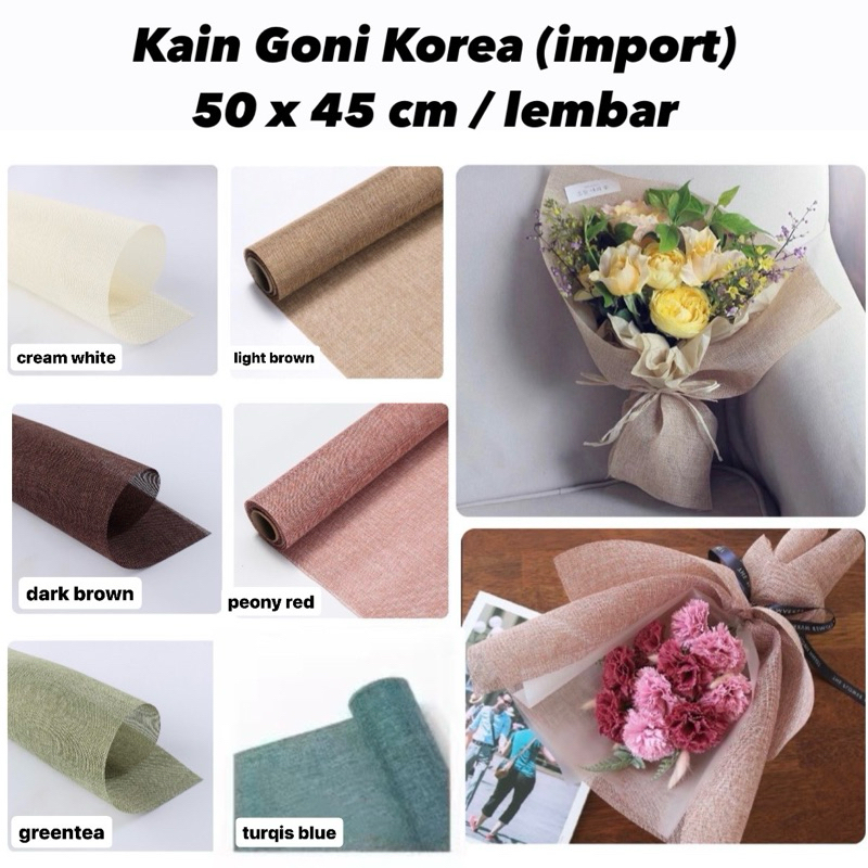 Jual Flower Wrapping Goni Korean Jute (50x48 cm) / Kertas Cellophane ...