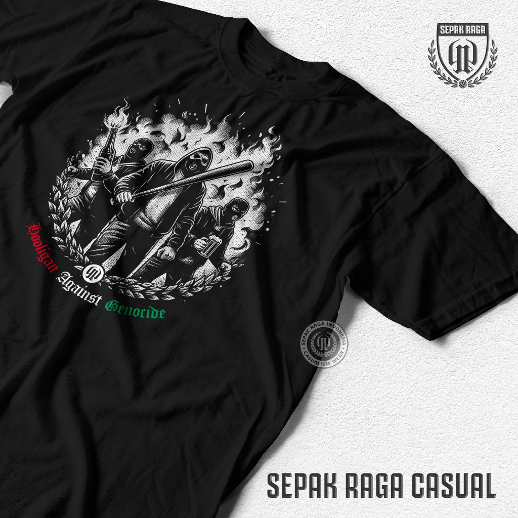 Jual Kaos Hooligan Against Genocide - Sepakraga Casual | Shopee Indonesia