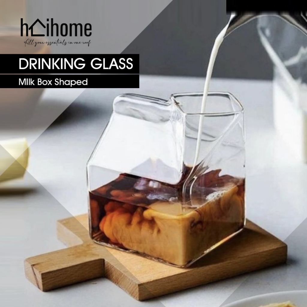 Jual MILK BOX GLASS GELAS KACA KOTAK SUSU | Shopee Indonesia