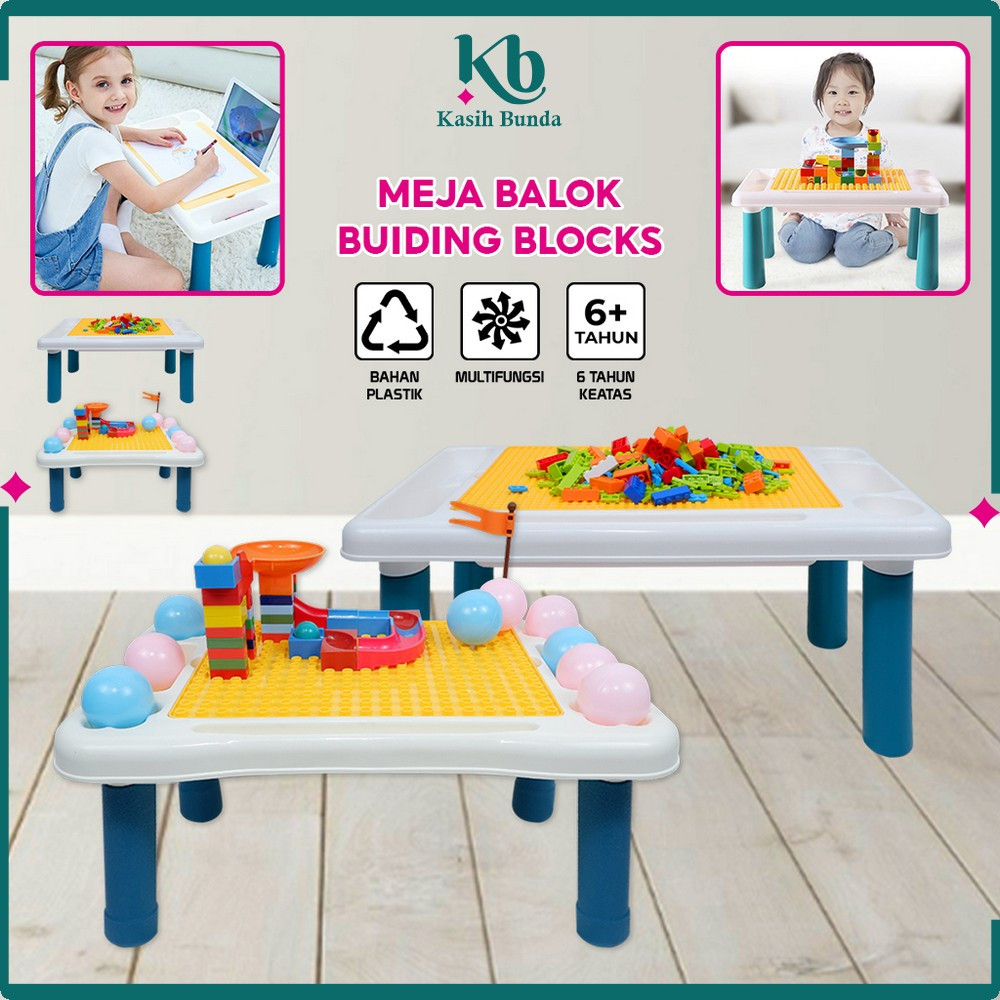 Jual Meja Belajar Anak Set / Mainan Edukasi DIY Building Block Bricks ...