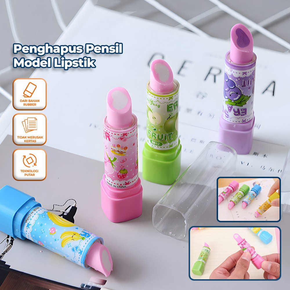 Jual Penghapus Model Lipstik Karakter Buah Random / Penghapus Pensil ...