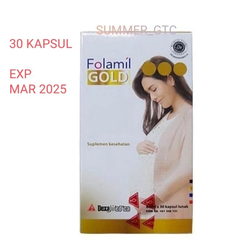 Jual folamil genio gold 30 kapsul supplemen kehamilan isi 30 kapsul ...