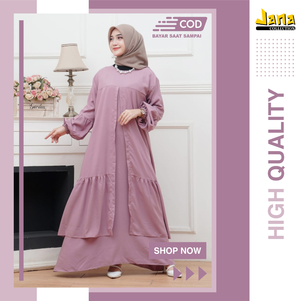 Jual GAMIS WANITA MODEL SEMI OUTTER MEWAH BELAH TENGAH UKURAN M L XL ...