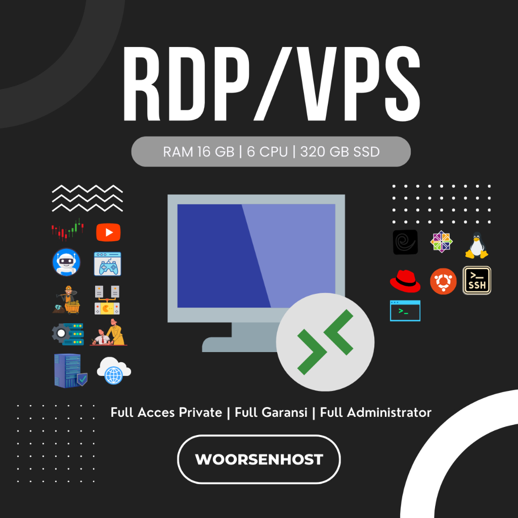 Jual RDP WINDOWS RAM 16GB FULL ADMINISTRATOR, FULL GARANSI 30 HARI ...