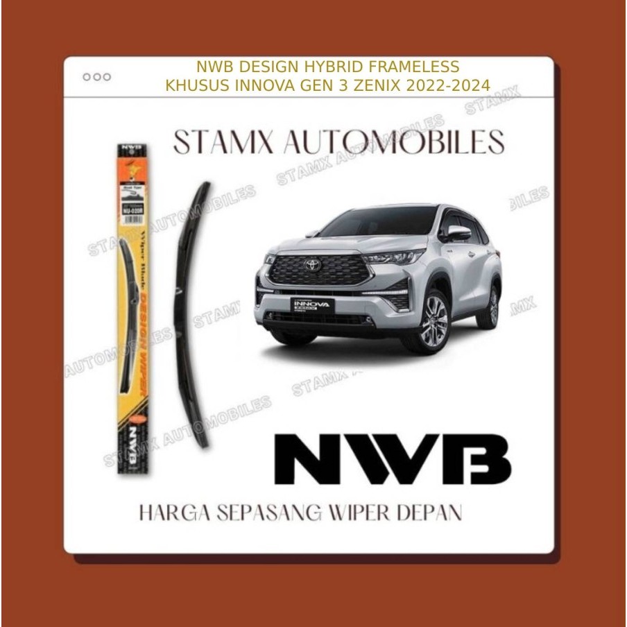 Jual Wiper Depan sepasang Kiri Kanan ORIGINAL merk NWB DESIGN made in Japan HYBRID All New ...