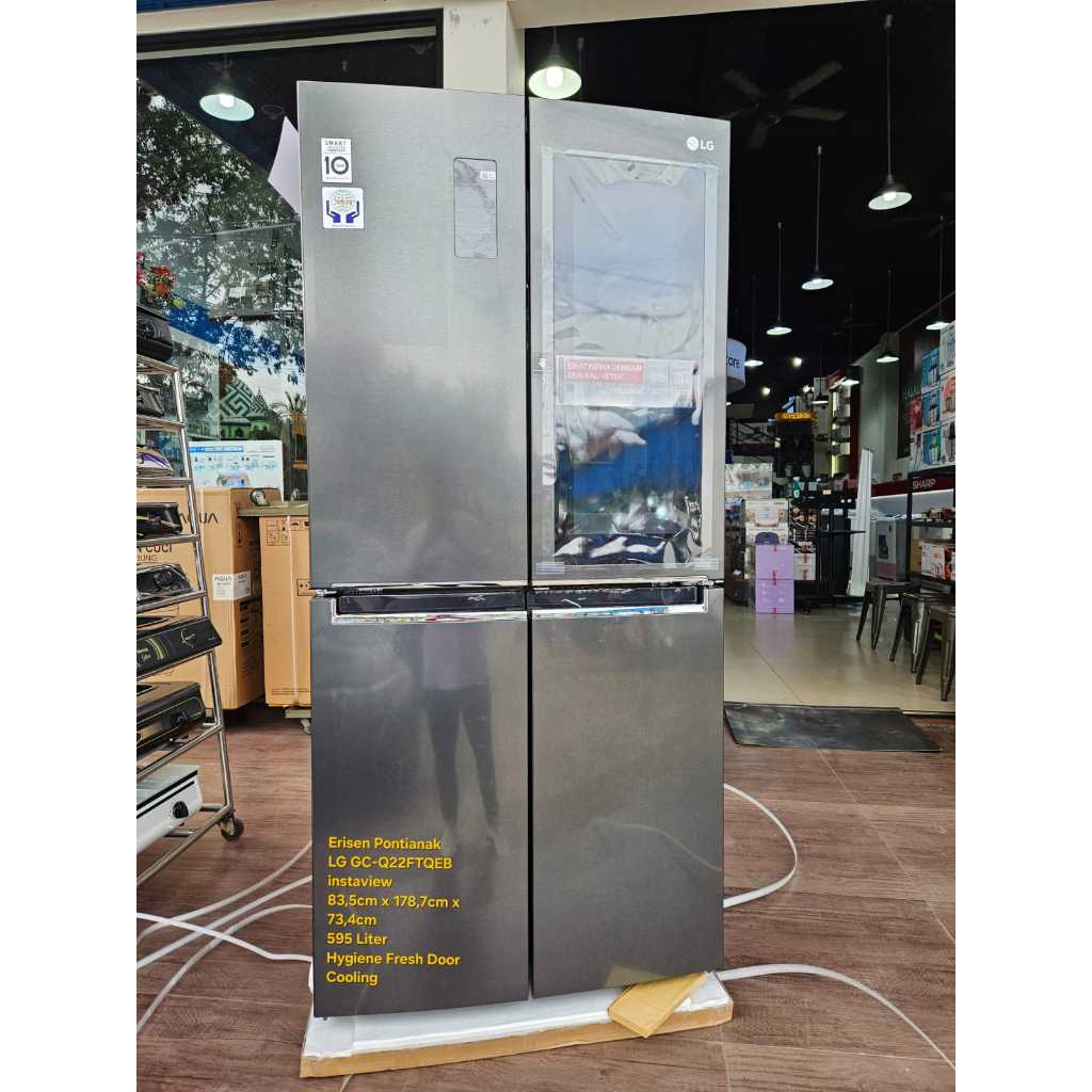 Jual Kulkas 4 Pintu Instaview LG GC Q22FTQEB 595 Liter LG GC-Q22FTQEB Side by Side LG | Shopee ...