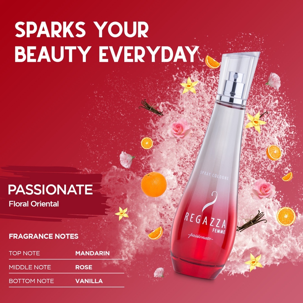 Jual Regazza Spray Cologne Passionate (Red, 100ml) | Shopee Indonesia