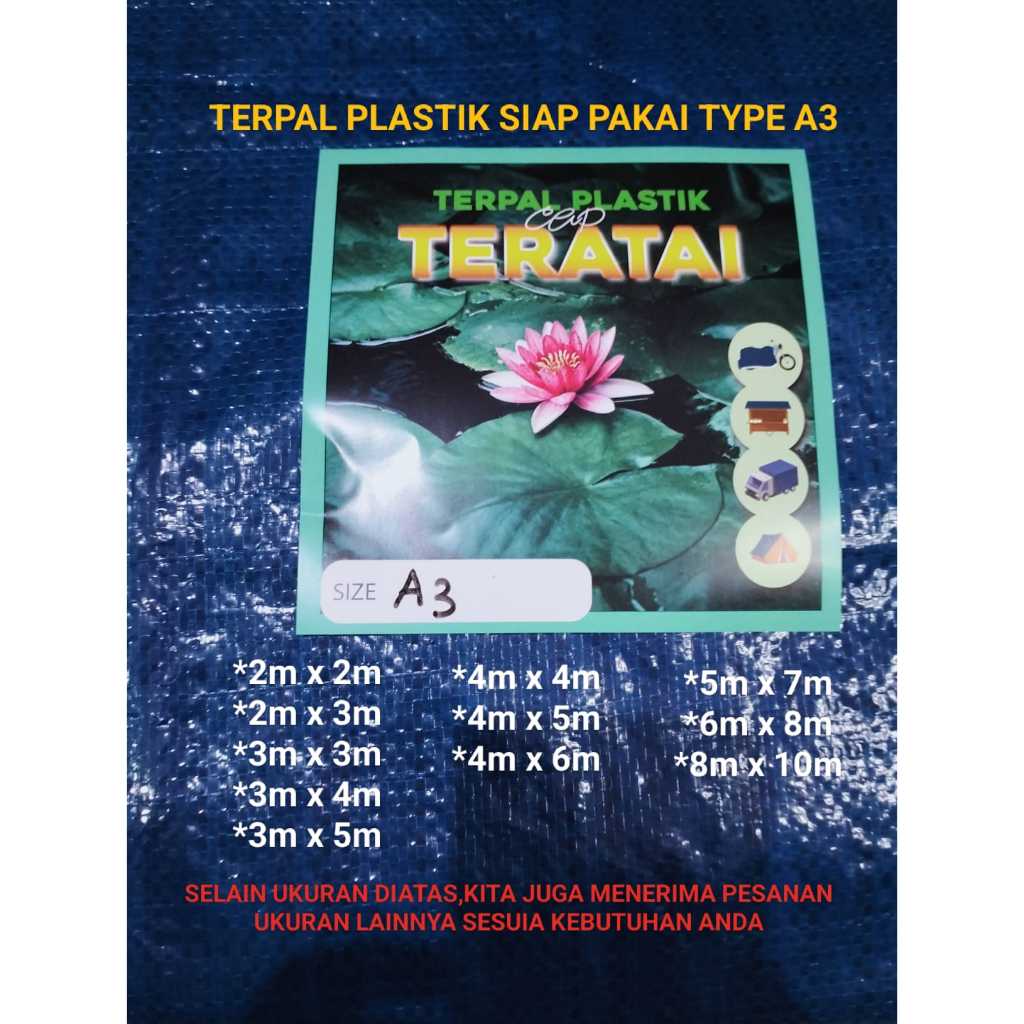 Jual TERPAL PLASTIK A3 UKURAN 6 meter x 8 meter/ terpal plastik ...