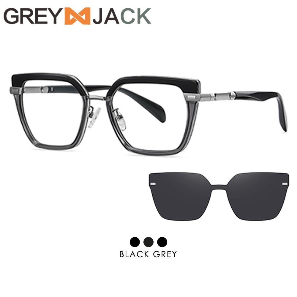 Jual Grey Jack Kacamata Clip On 2in1 Polarized Bahan TR90+METAL Model Cat Eye Kotak Fashionble ...