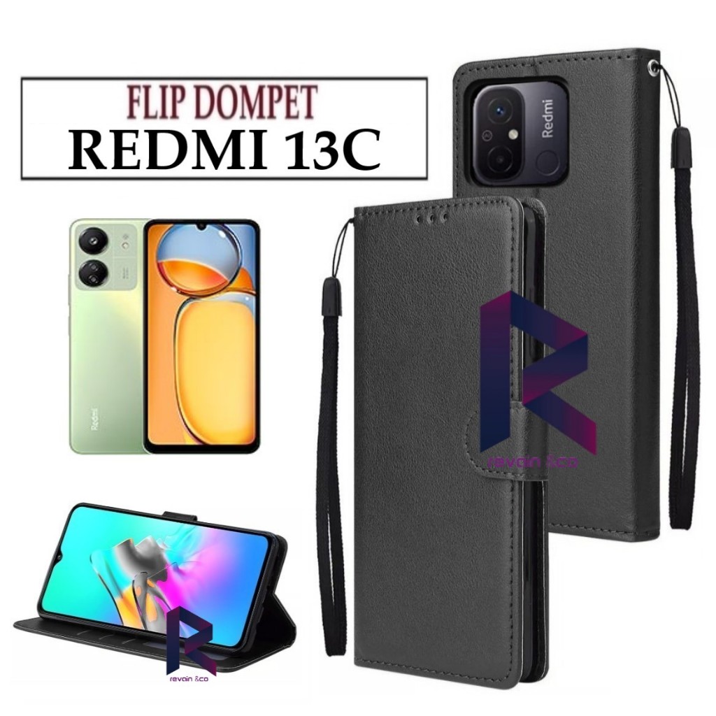 Jual CASE HP XIAOMI REDMI 13C FLIP WALLET LEATHER KULIT PREMIUM SARUNG ...