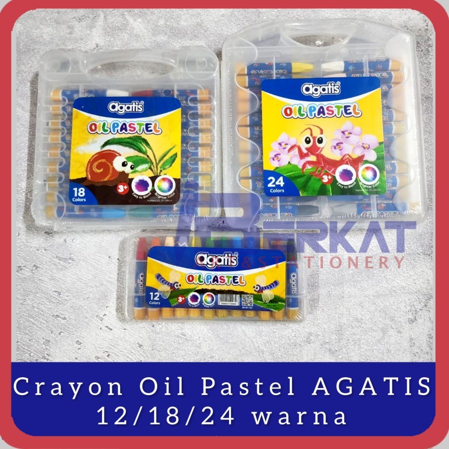 Jual Crayon Oil Pastel AGATIS 12/18/24 Warna | Shopee Indonesia