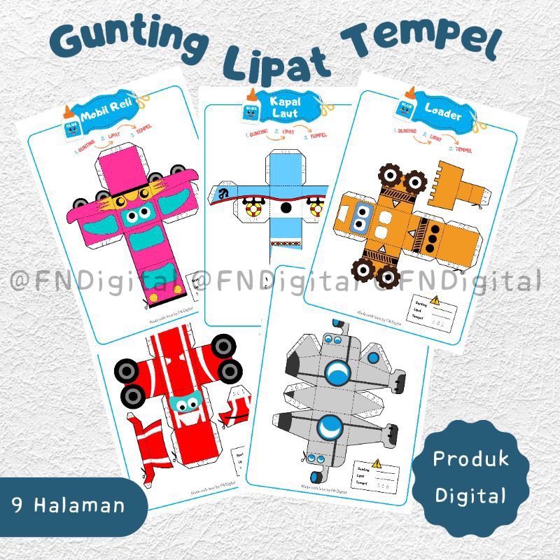 Jual BELAJAR GUNTING DAN TEMPEL Siap Cetak Printable Worksheet CUT AND ...