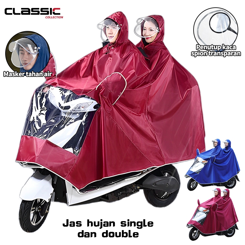 Jual 2 Kepala Full Cover Motor Raincoat 2in1 Coat , Melindungi Tangan ...