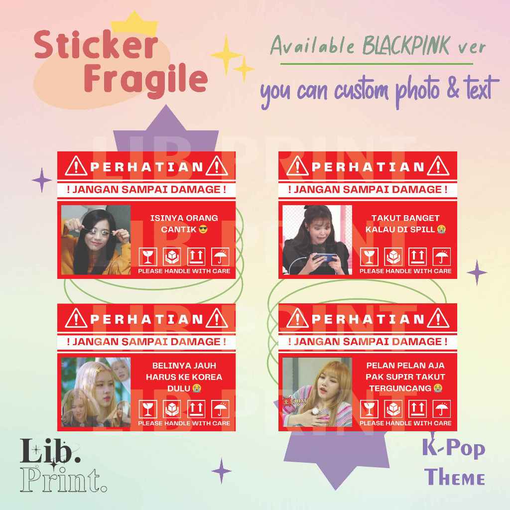 Jual STICKER FRAGILE / STICKER KPOP BLACKPINK CUSTOM / STICKER LUCU ...