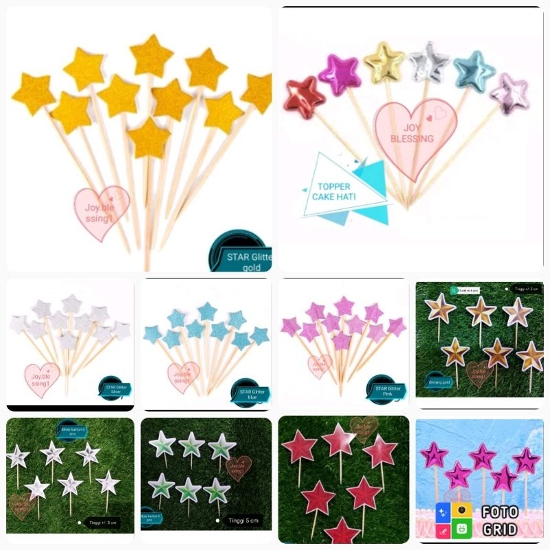 Jual TOPPER CAKE foam HAPPY BIRTHDAY BENTUK BINTANG STAR PER PCS | Shopee Indonesia