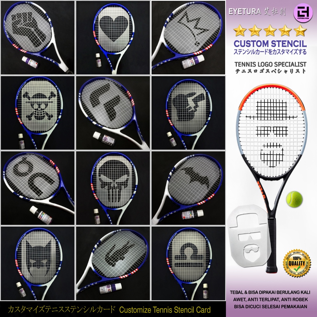 Jual TENIS CUSTOM LOGO - Cetakan / Logo Raket / Stencil Card TENIS ...