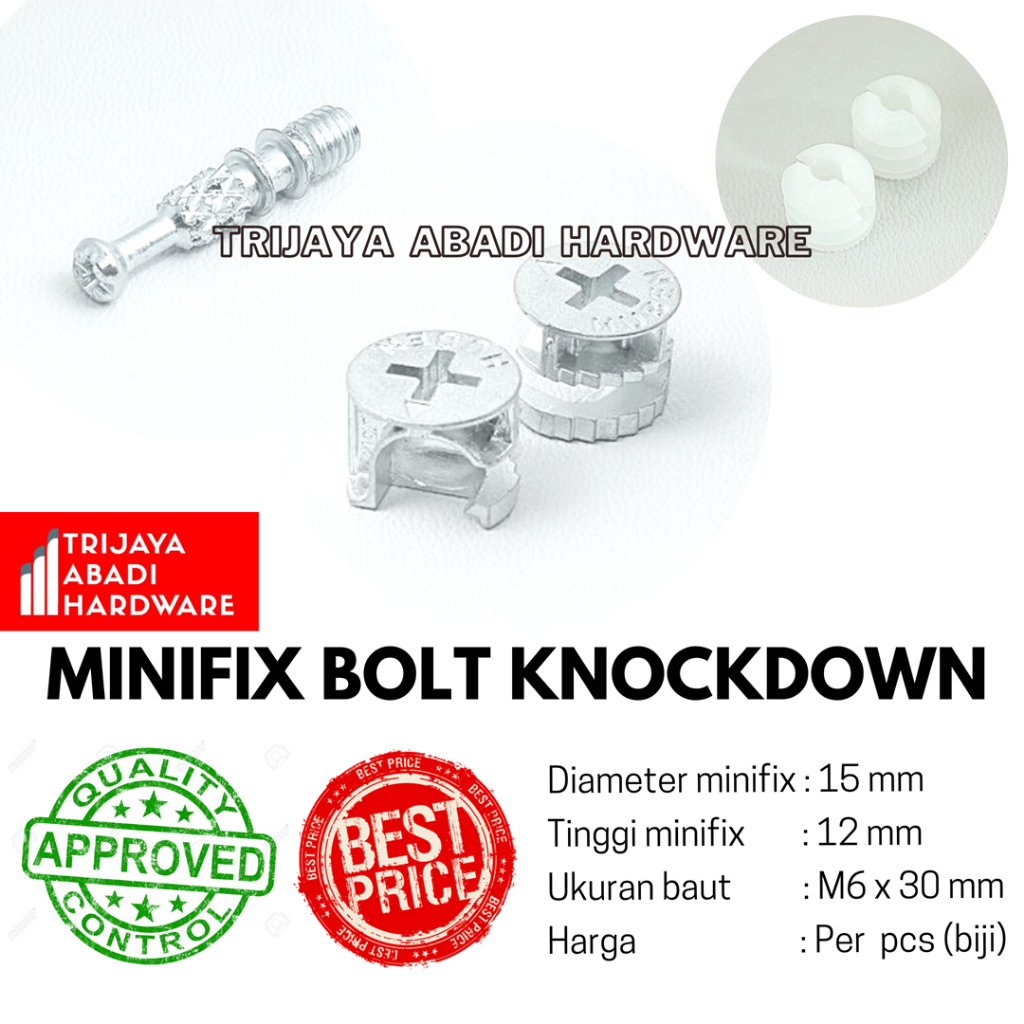 Jual Set Minifix Casing Baut Soket MF15G HG624 Knockdown Huben | Shopee ...