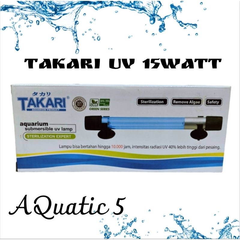 Jual Lampu UV ULTRAVIOLET AQUARIUM Anti Lumut Bakteri TAKARI UV 15WATT | Shopee Indonesia