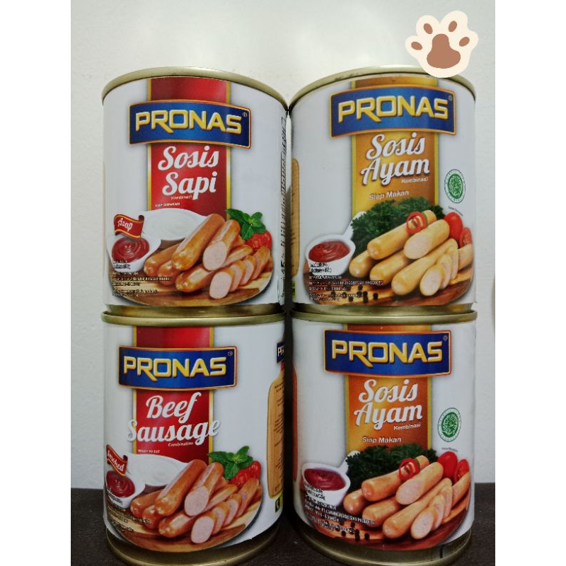 Jual Pronas sosis kaleng sapi asap, ayam, cocktail siap makan 325gr ...