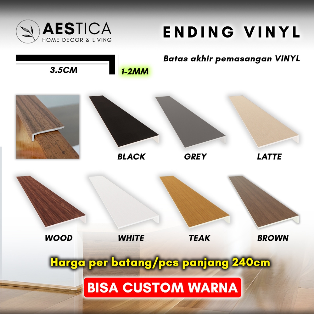 Jual Aksesoris Lantai Lis Siku WPC Wall Panel Plin Adaptasi Transisi Vinyl Parket | Aestica ...