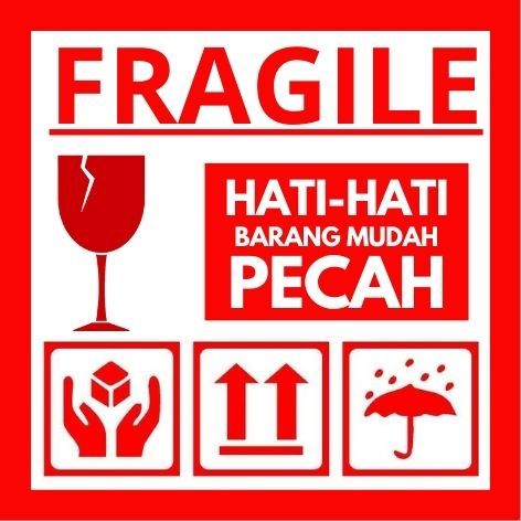 Jual Stiker / Sticker Fragile Anti Pecah ukuran 4 x 4 cm | Shopee Indonesia