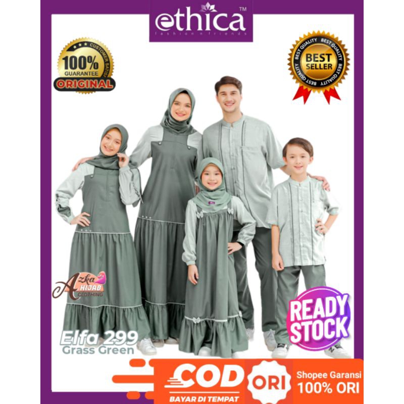 Jual SARIMBIT ELFA 299 GRASS GREEN SARIMBIT ETHICA 2024/ BAJU COUPLE KELUARGA / BAJU MUSLIM ...