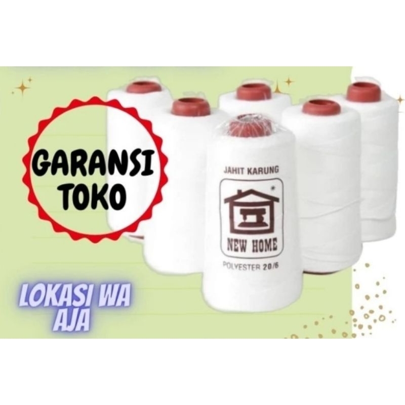 Jual Benang Jahit karung, Benang 100% Polyester Spun 20/6 Putih Jait ...