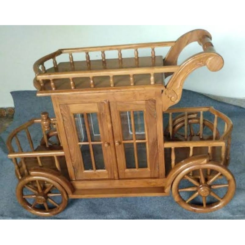 Jual TROLI DORONG KAYU JATI JEPARA, TROLI KERETA DORONG, TROLLEY ...
