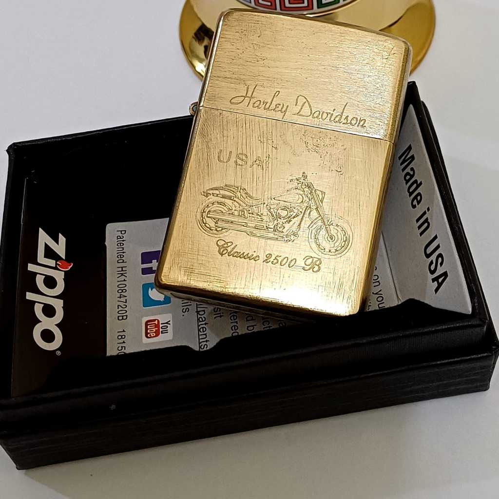 Jual korek api classic chrome warna gold jadul motif grapir satu suara ...