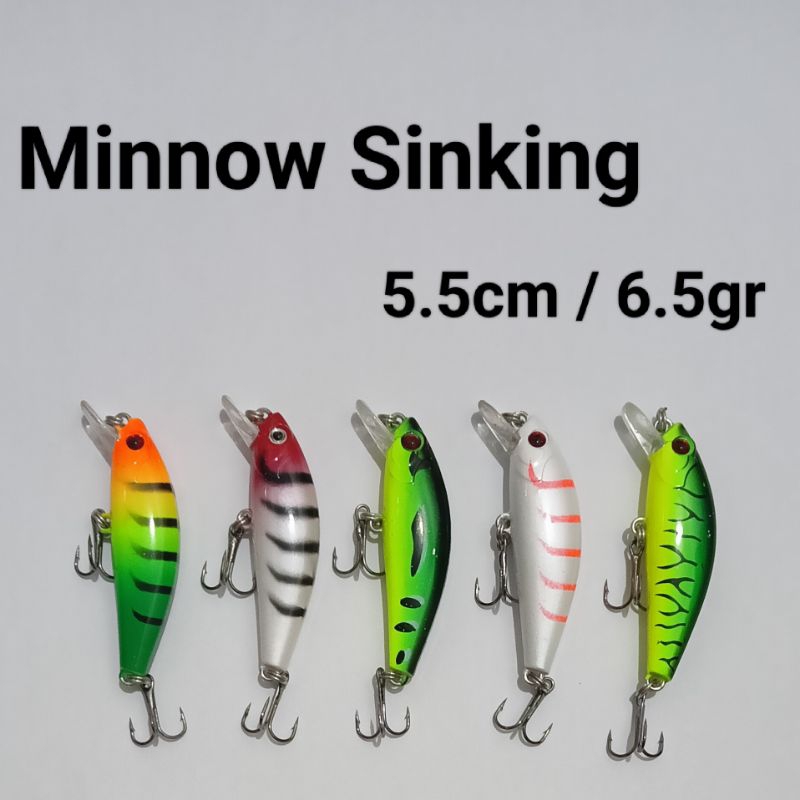 Jual Minnow Lure UL 5.5cm / 6.5gr Sinking Umpan Pancing Minow ...