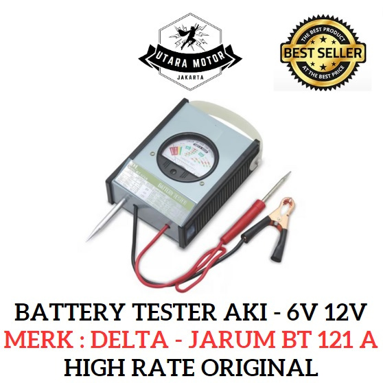 Jual DELTA DL Battery Tester Aki 6V 12V Jarum BT 121 A High Rate 100% ...