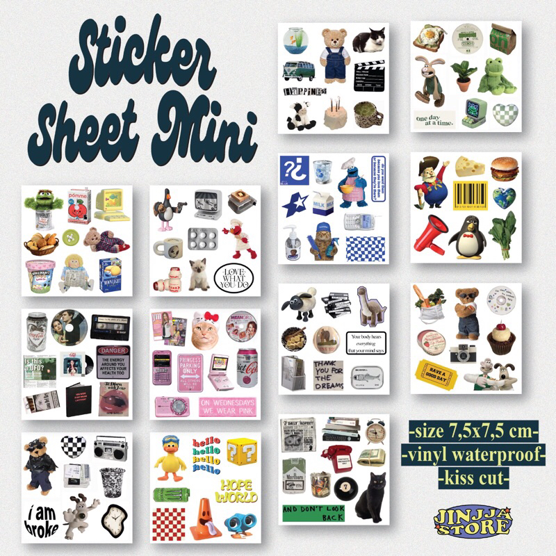 Jual sticker sheet mini, sticker y2k, sticker thence, sticker kidcore ...